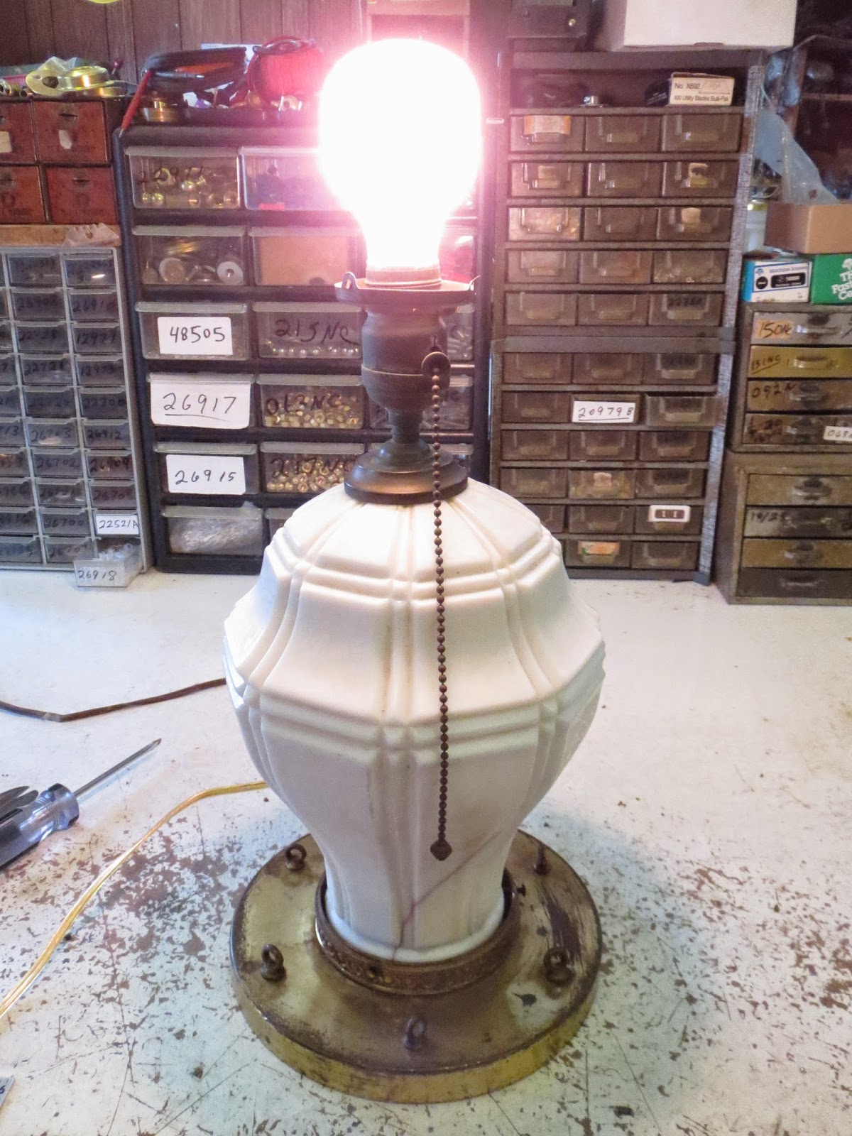 Lamp Parts and Repair | Lamp Doctor: Older Table Lamp with Old Wire and ...
