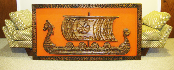 Gotcha Modern!: Massive 1960s Witco Tiki Wall Art - Viking Ship