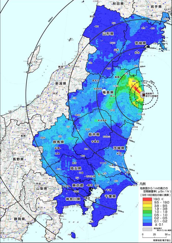 Ministry of Education's Radiation Map for Tokyo and Kanagawa | EXSKF