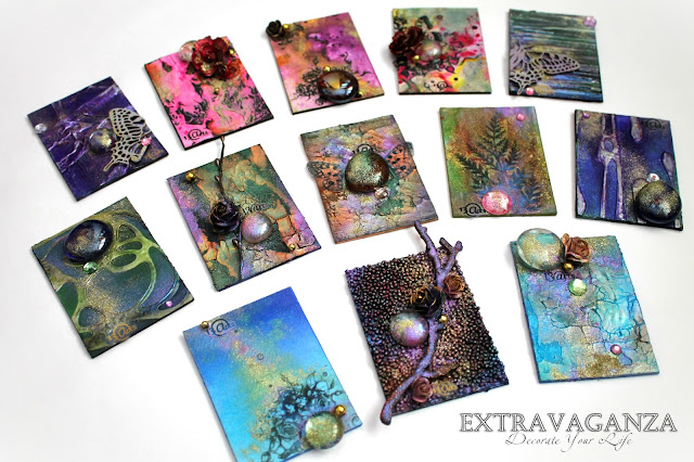 13 arts: Artist Trading Cards "13 textures"