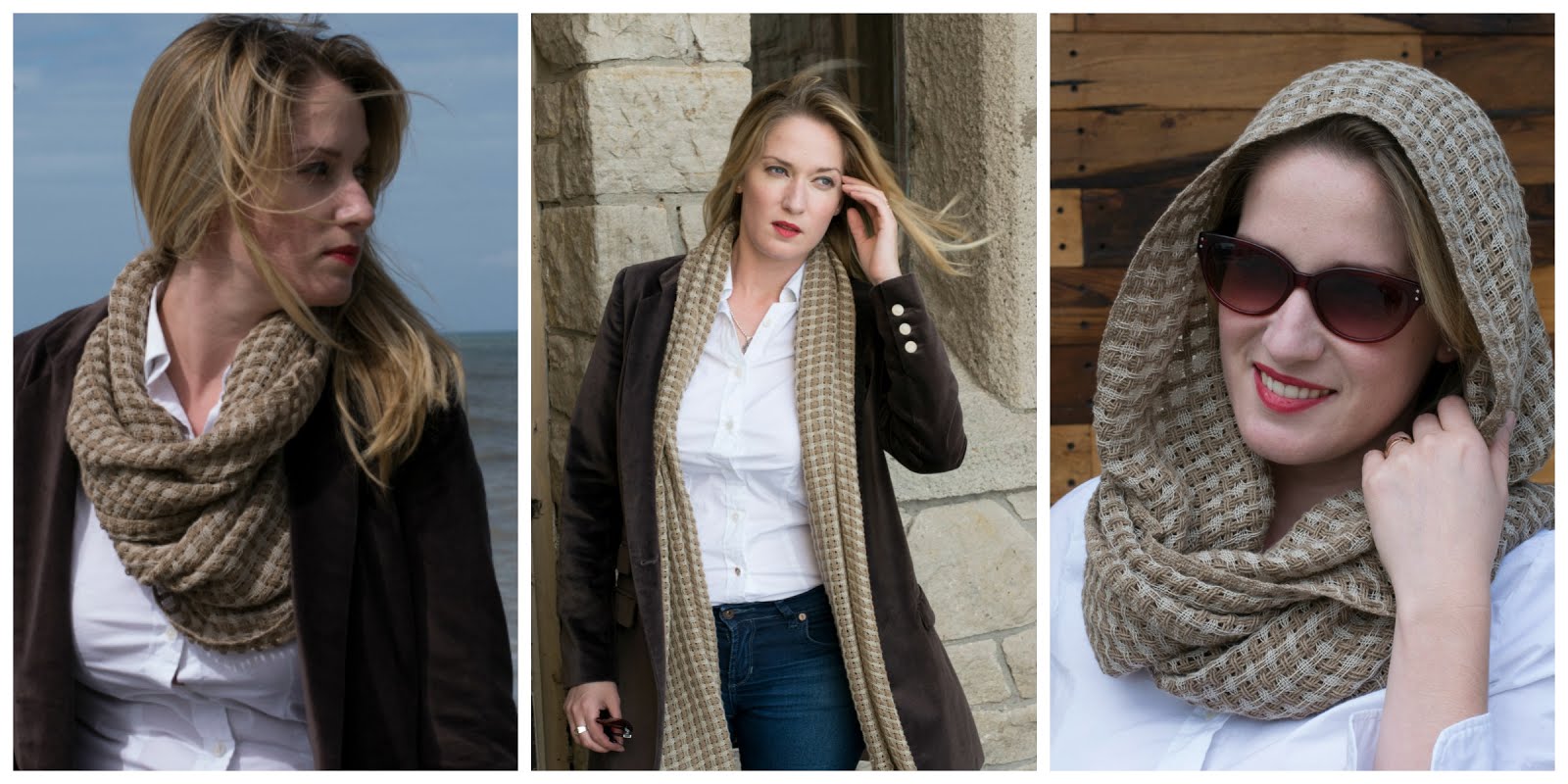 Una chalina y muchas formas de utilizarla