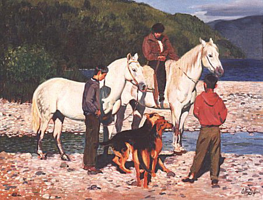 Imágenes Arte Pinturas: Su amor por los corceles lo convierte en arte