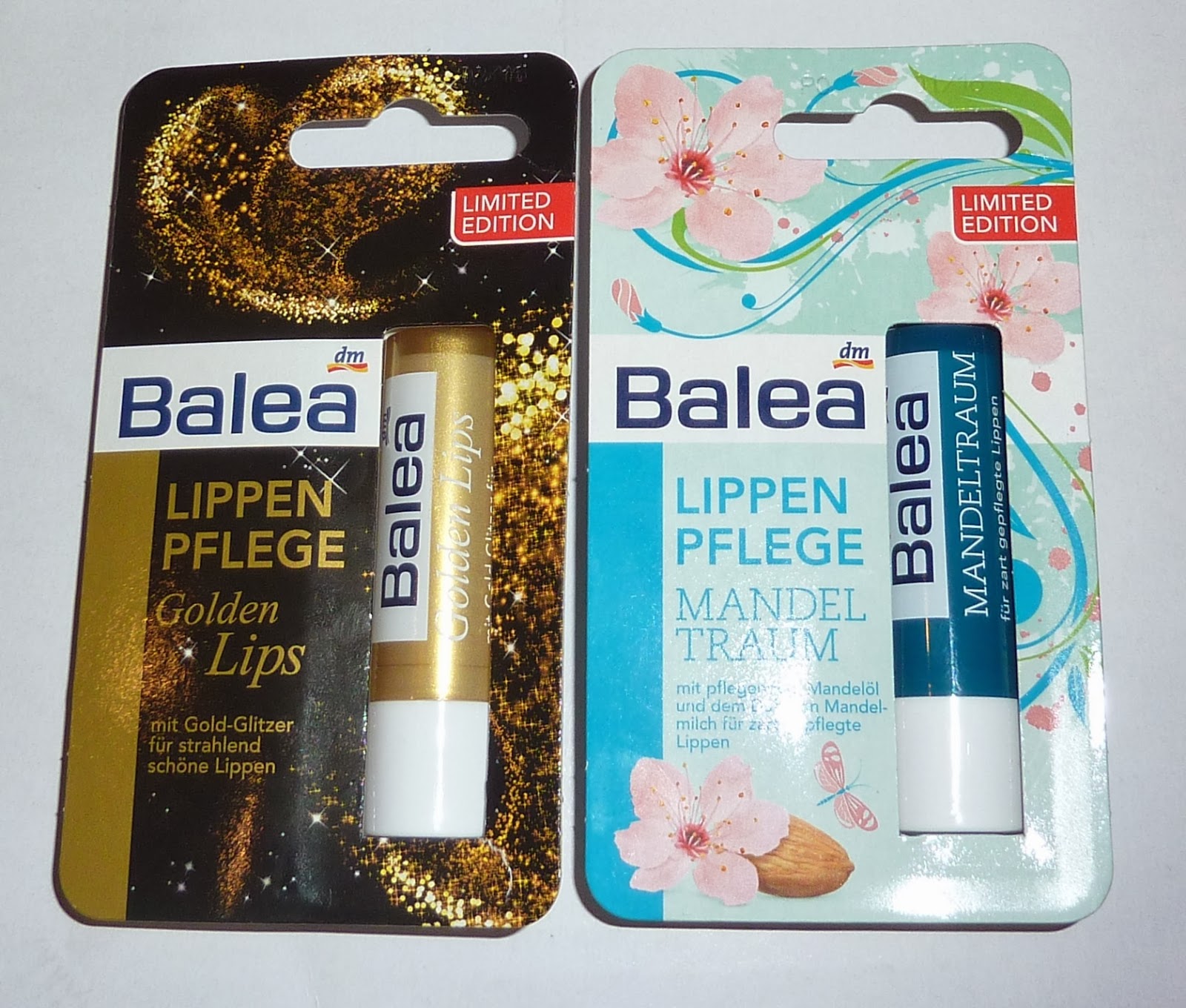 Meine Kosmetik: Review Balea Lippenpflege Golden Lips + Mandeltraum