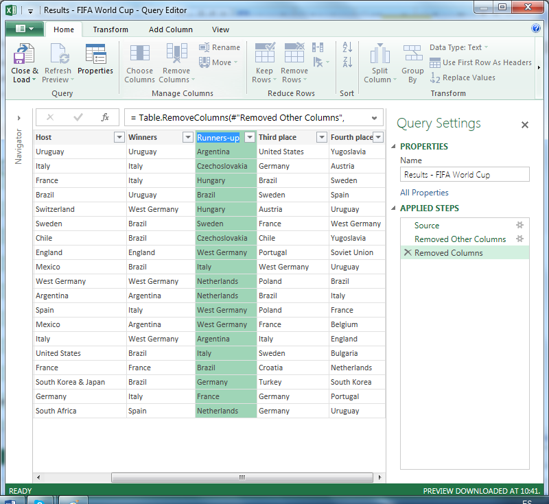 Microsoft Power Query para Excel: Editor de Consultas I