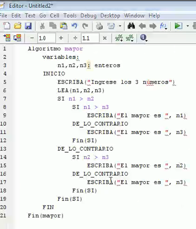 Notas-udea-2015-1: EJEMPLOS DE ALGORITMOS ESTRUCTURAS EN MATLAB sema.6