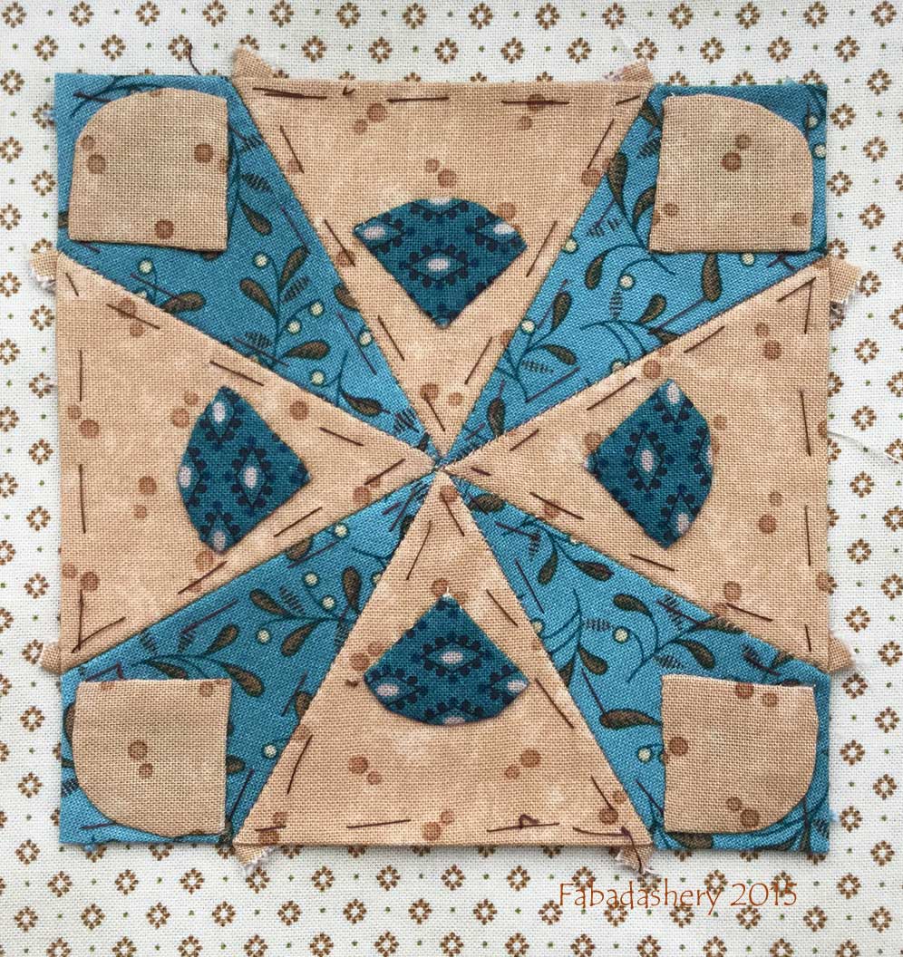 Fabadashery: Dear Jane Quilt - Block F11 On Target