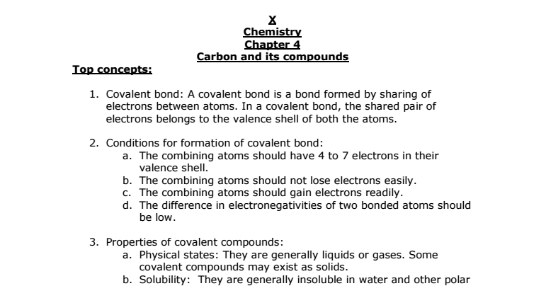 Carbon and its Compounds