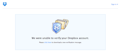 Please verify your email address (Dropbox Phishing Attempt) | Scam