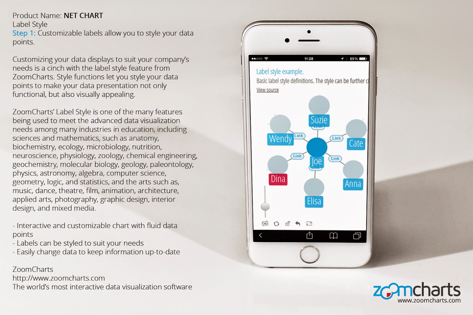 Top Data Visualization Tools: ZoomCharts Net Chart - Label Style ...