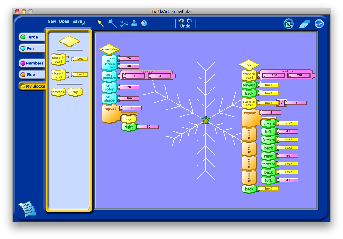 TurtleArt Snowflakes