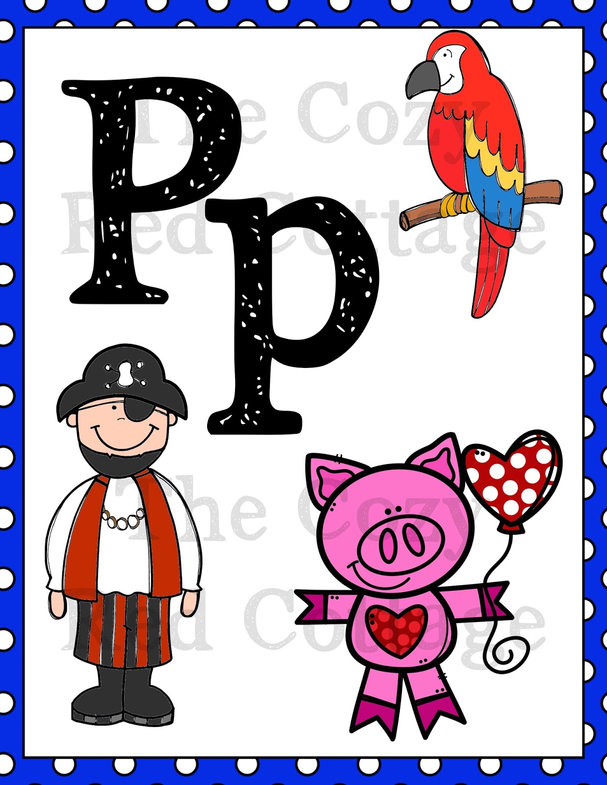 The Cozy Red Cottage: Letter P preschool mini pack