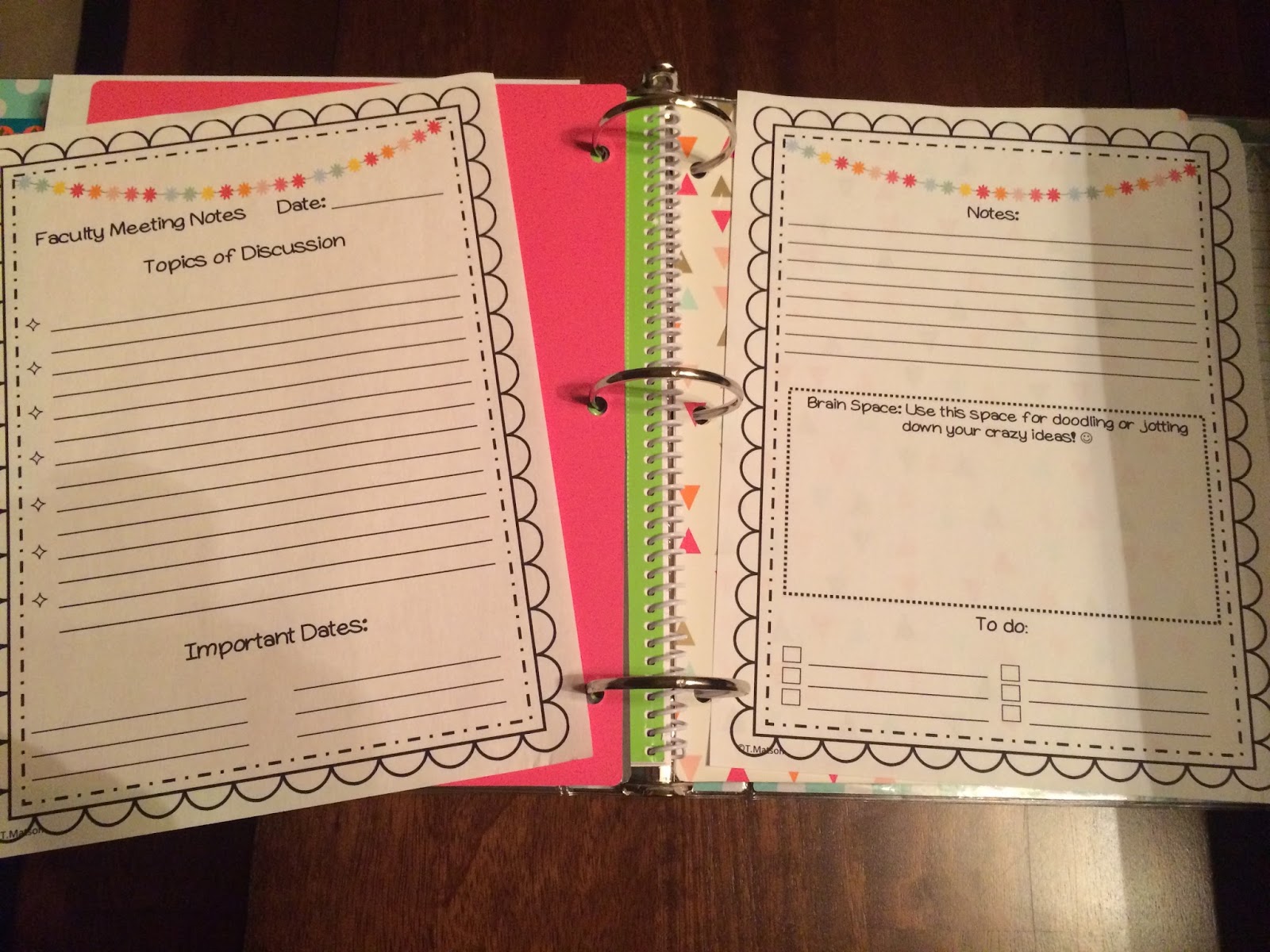 The Teaching Fox: Team Meeting Binder