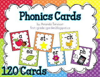 First Grade Garden: Phonics Cards Updated