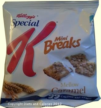 Diets and Calories: Kellogg’s Special K Mini Breaks Mellow Caramel NEW