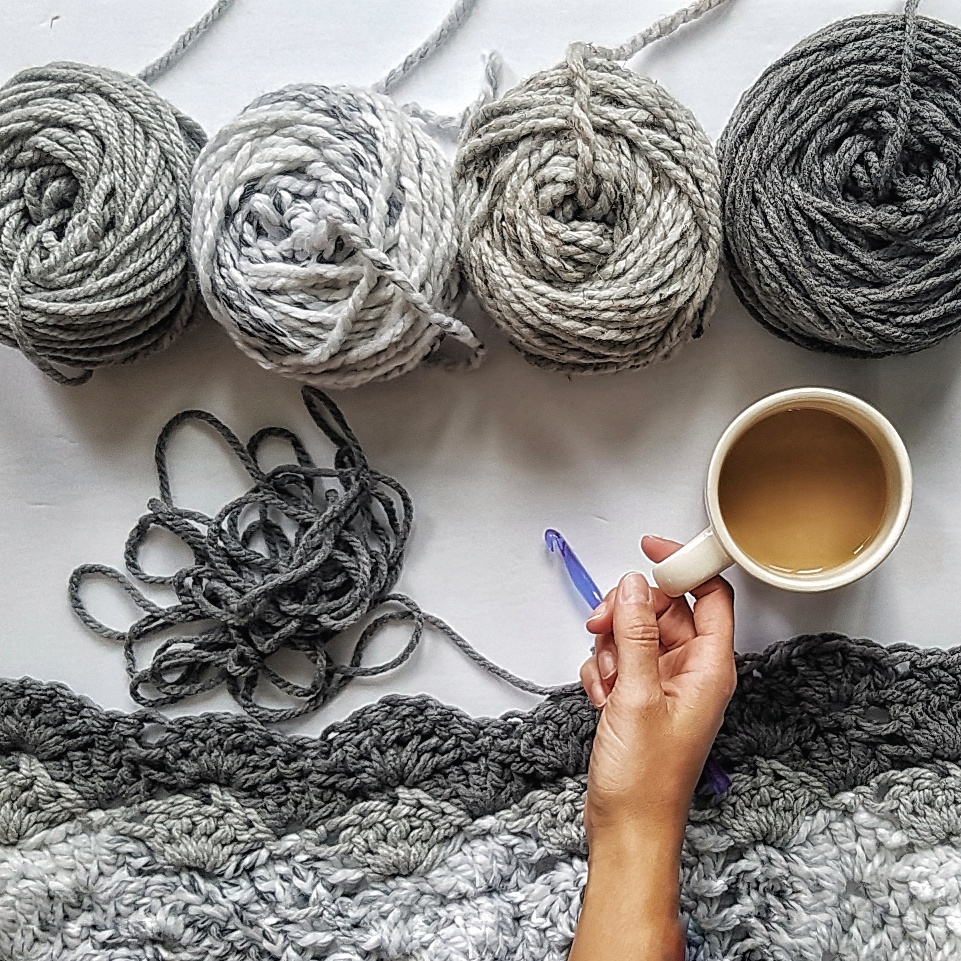 Easy Shades of Grey Blanket | OTH Crochet Nook