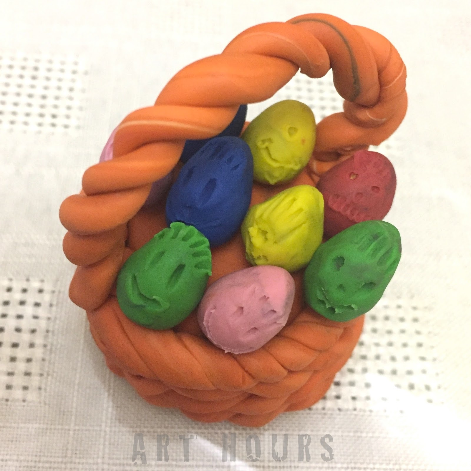 ArchGuide: Easter Basket with Cute Monster Eggs: Clay Modeling Tutorial