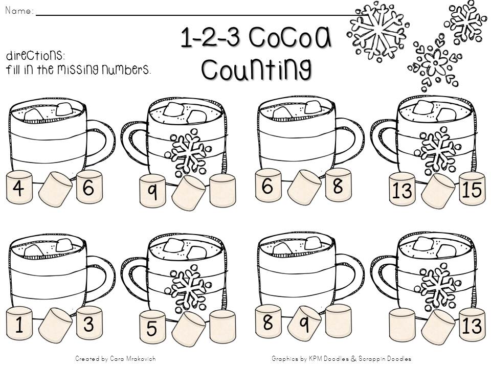 The Teacher's Backpack: 123 Cocoa Counting Freebie & MIA
