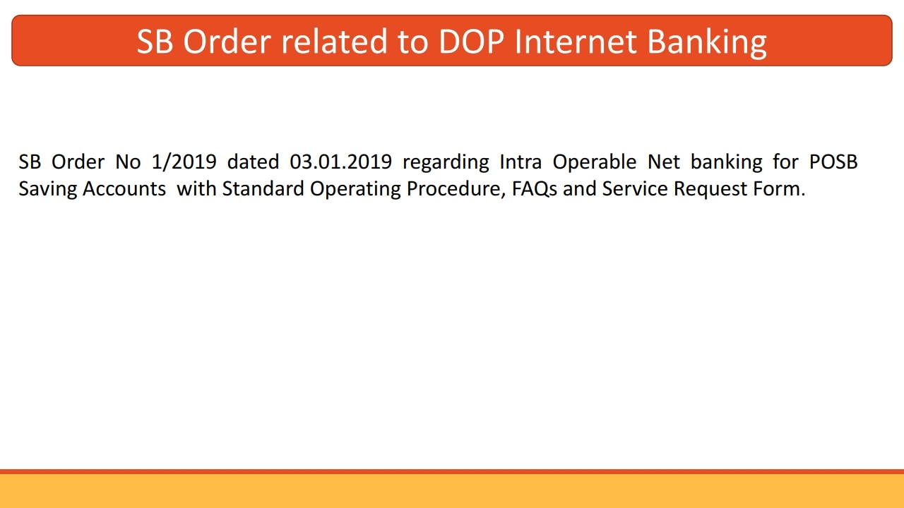 Standard Operating Procedure for DOP Internet Banking - Post Next