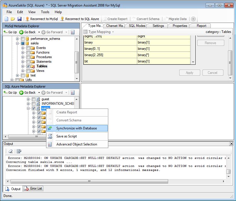 InSite I.T Web Blog: Migrating from MySQL to SQL Azure Using SSMA