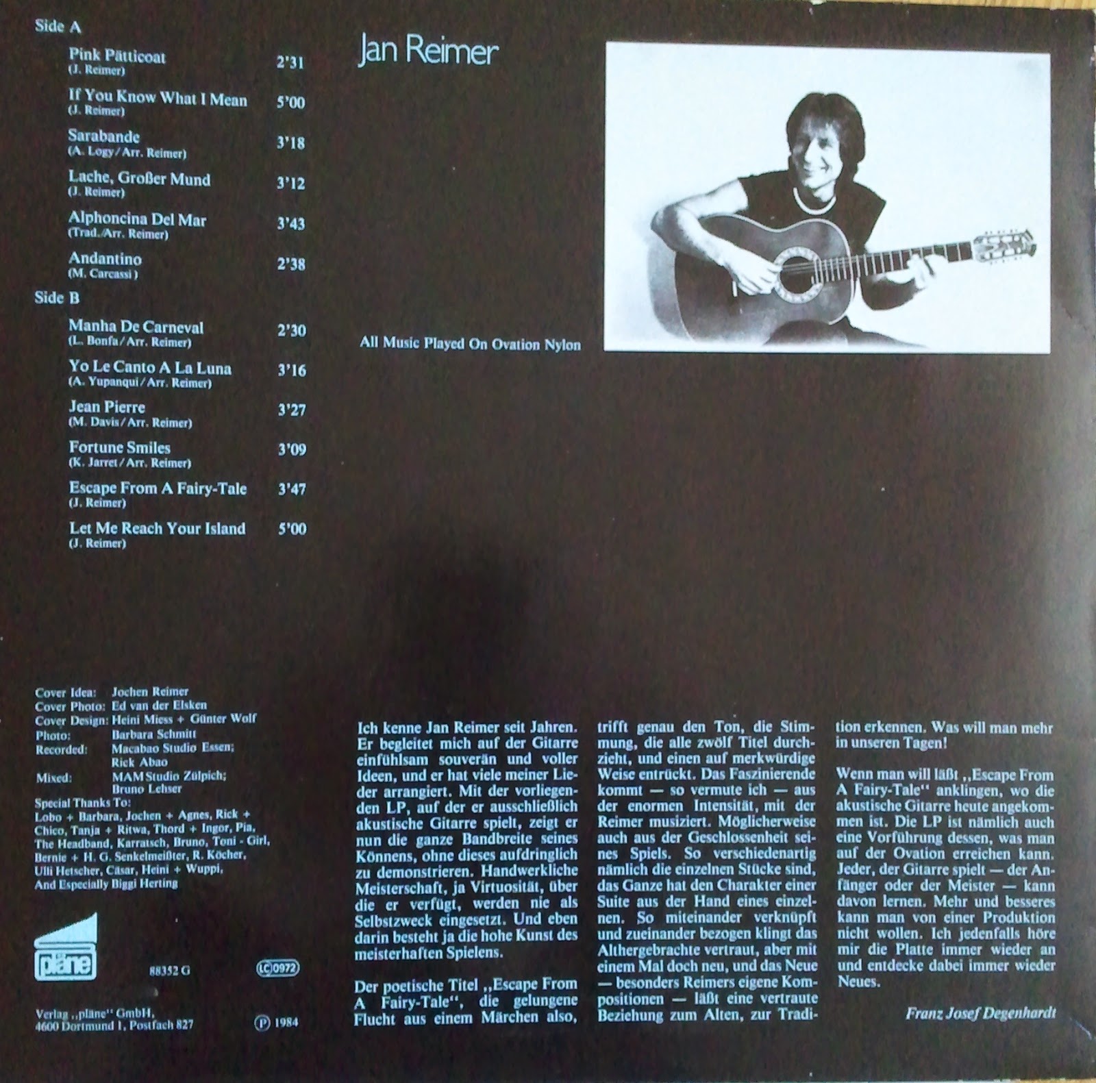 progressive music reviews: Jan Reimer's 1984 Escape from a Fairy-Tale