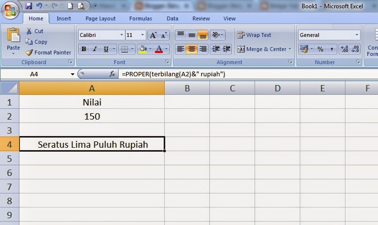 Cara Menggunakan Rumus Terbilang Di Excel 2007 | Belajar Yuk
