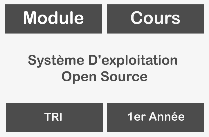 Module: Système D'exploitation Open Source - TRI - TMSIR ~ Filières ... Module: Système D'exploitation Open Source - TRI - TMSIR ~ Filières ...