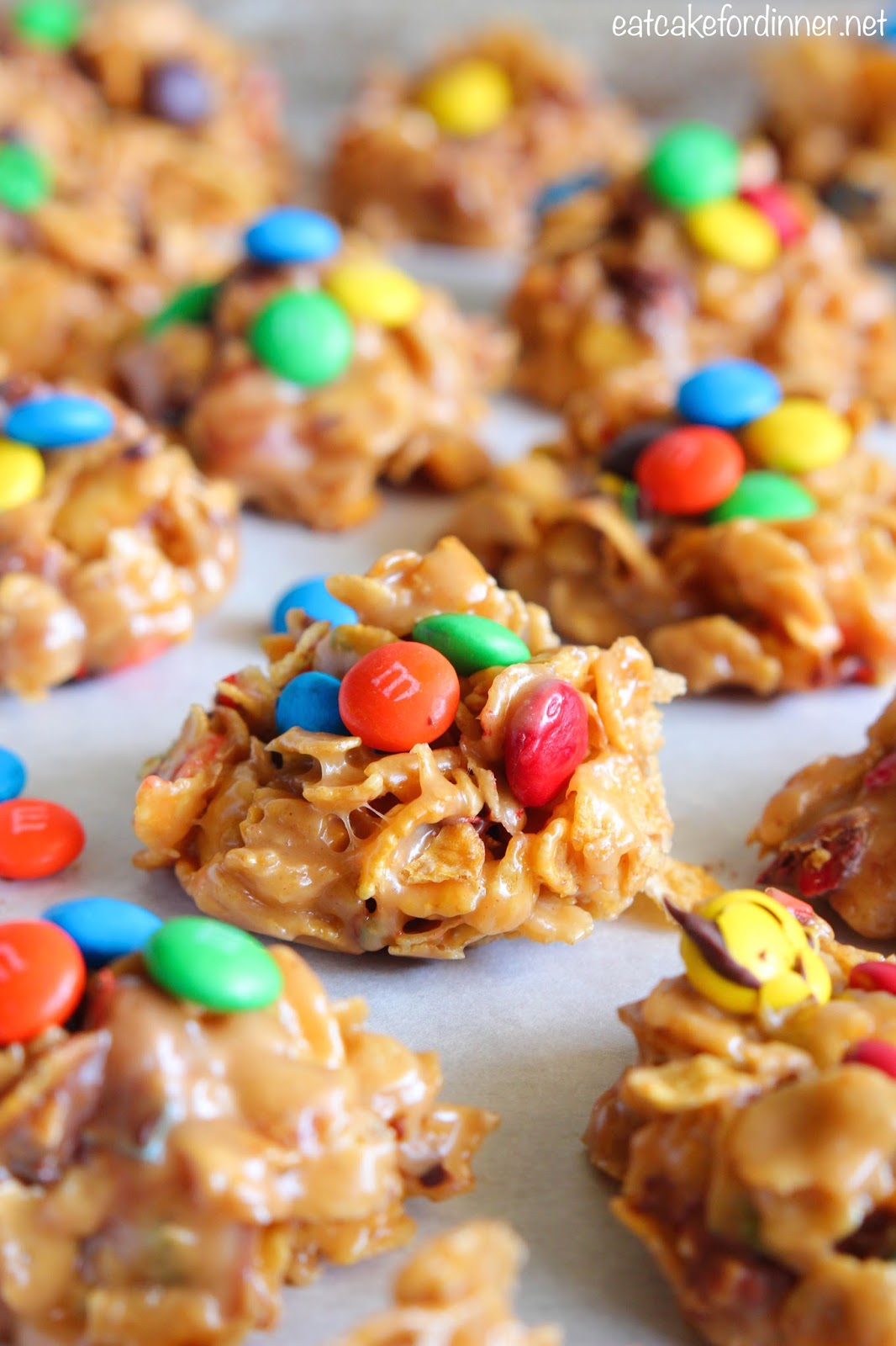 No-Bake Peanut Butter M&M Corn Flake Cookies | Eat Cake For Dinner ...