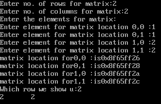 World of C Programming: Matrix creation by using only one dimensional array