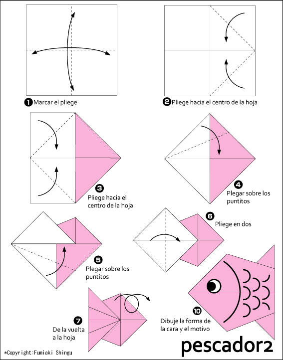Manualidades a Mano: Pescado Origami