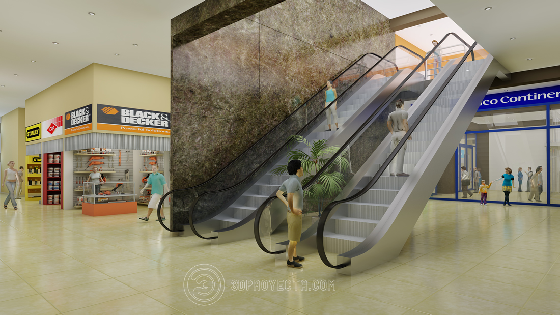 Vista en 3d render de Centro Comercial | Vistas 3D fotorealistas Lima ...