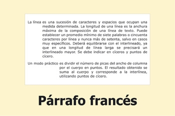 medidas tipograficas: PARRAFOS