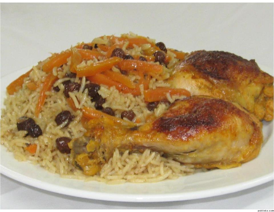 Qabili Murg Palau (Rice dish with chicken) ~ Afghan Kitchen Recipes