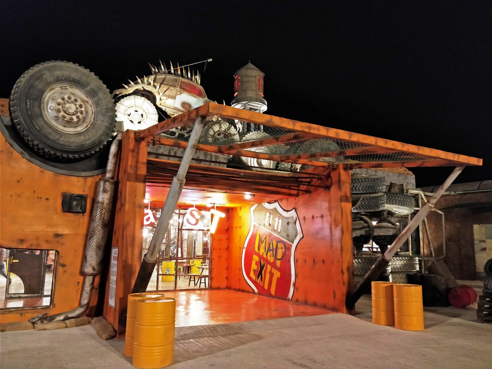the viewing deck: Last Exit Dubai - Street Food Truck Park at Night