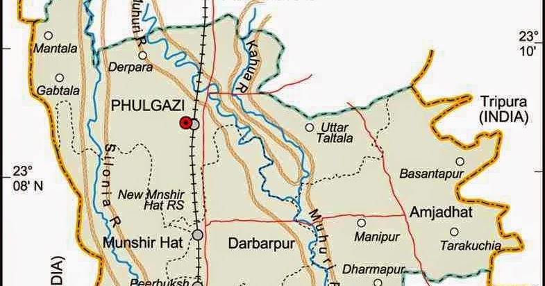 Phulgazi Upazila Map, Feni District, Bangladesh