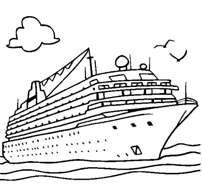 IMAGINI de colorat cu VAPOARE pentru copii :: Fise de lucru - gradinita