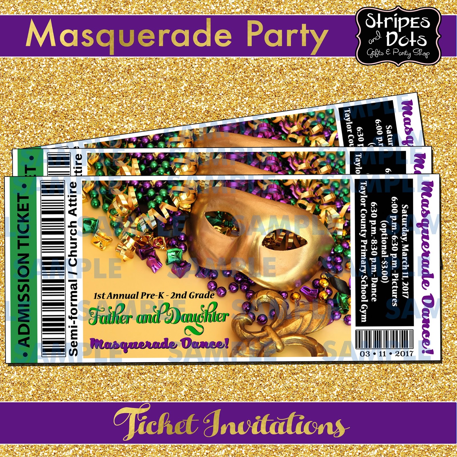 The Childrens Zone Digi Designs: Ticket Invitations / Masquerade Party ...