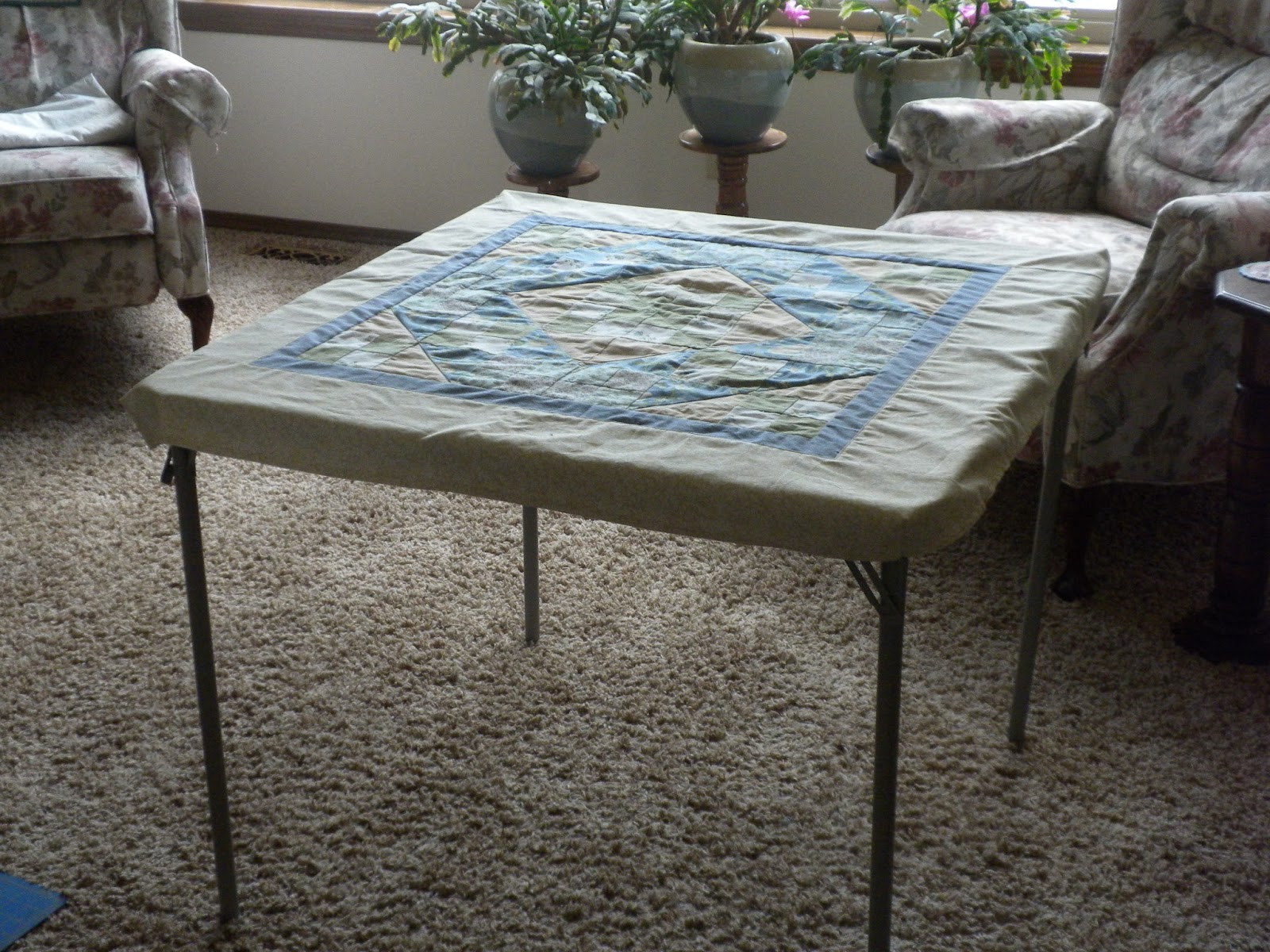 Orphan Block Quilting: Making a Card Table Cover Using Bummer Blocks