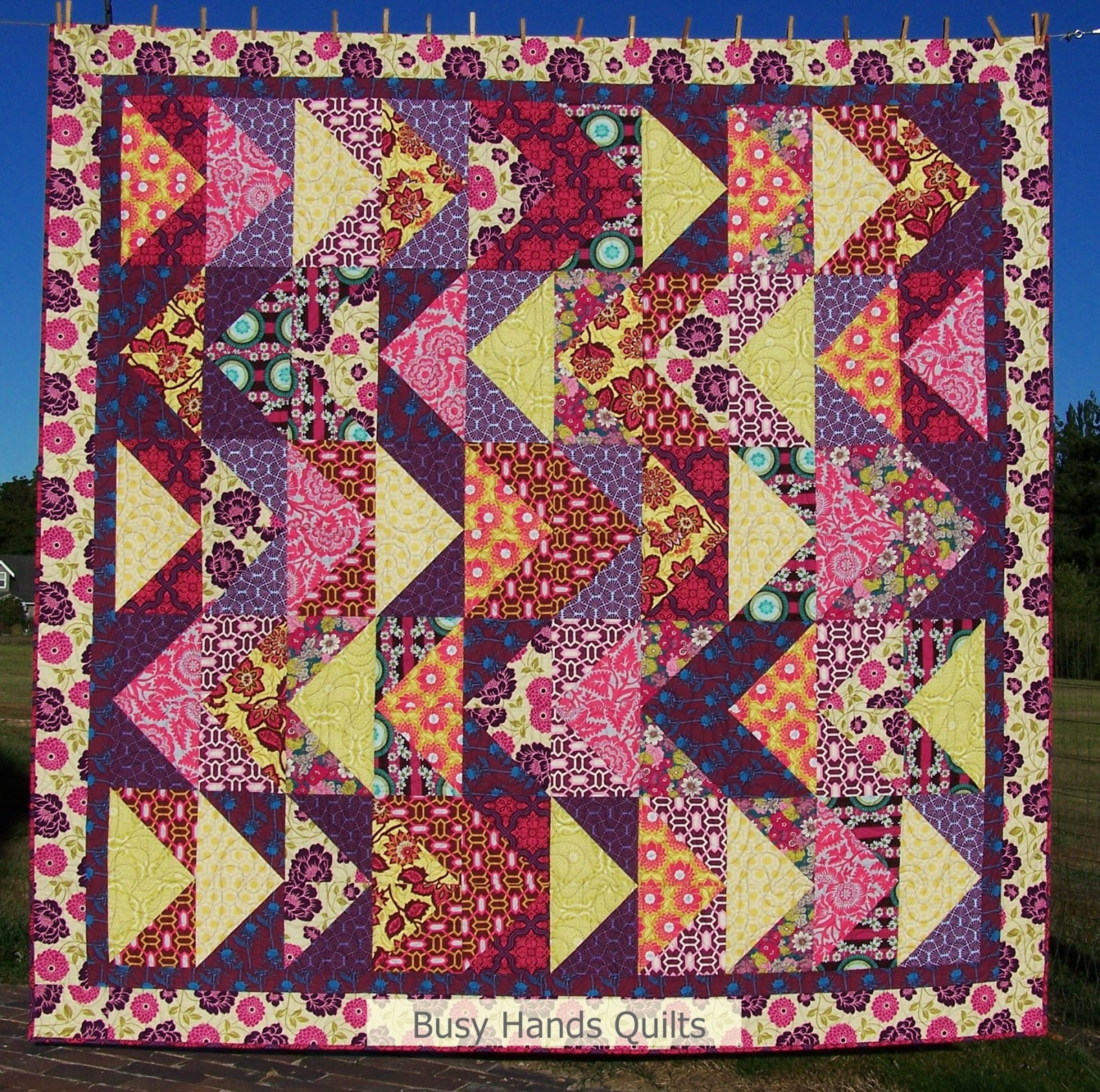 Busy Hands Quilts: Queen Size Flying Geese Quilt | Finished or Not ...