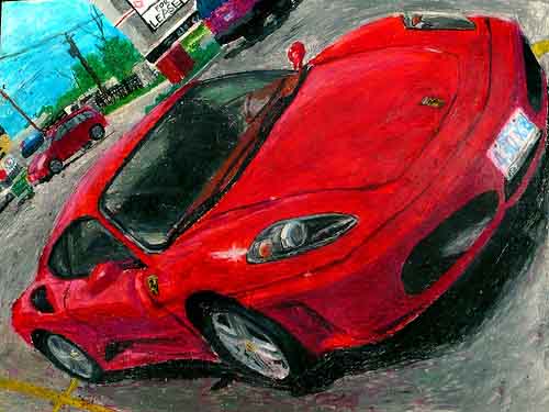 Cars In Oil Pastels
