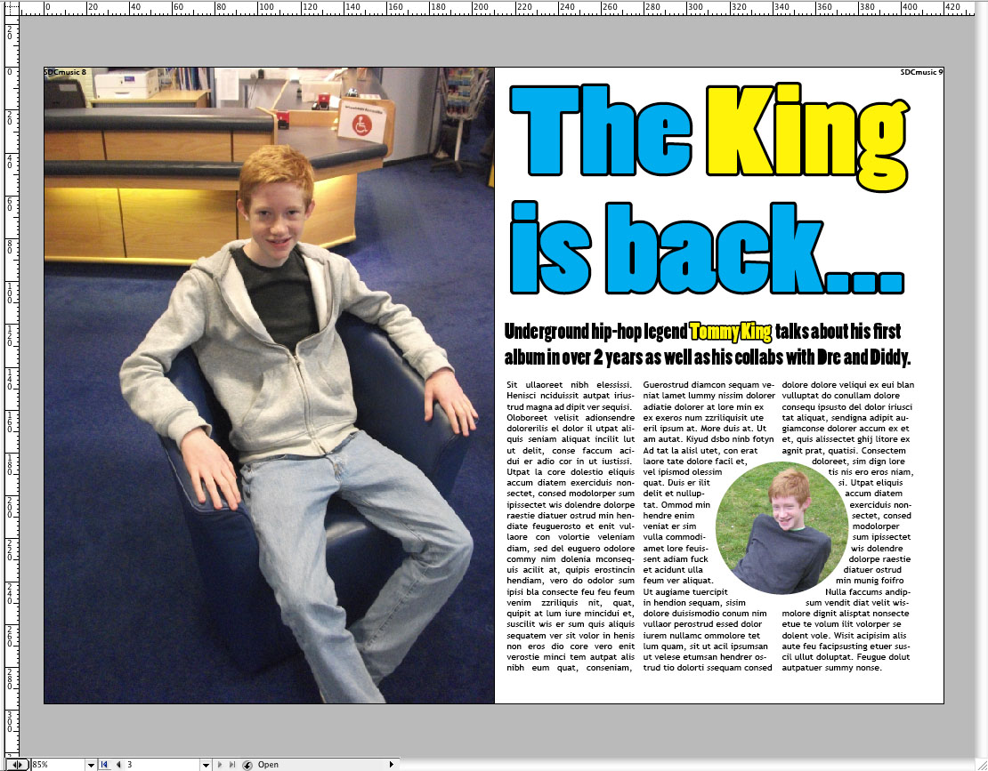 Hector's Media Blog: Double Page Spread Example