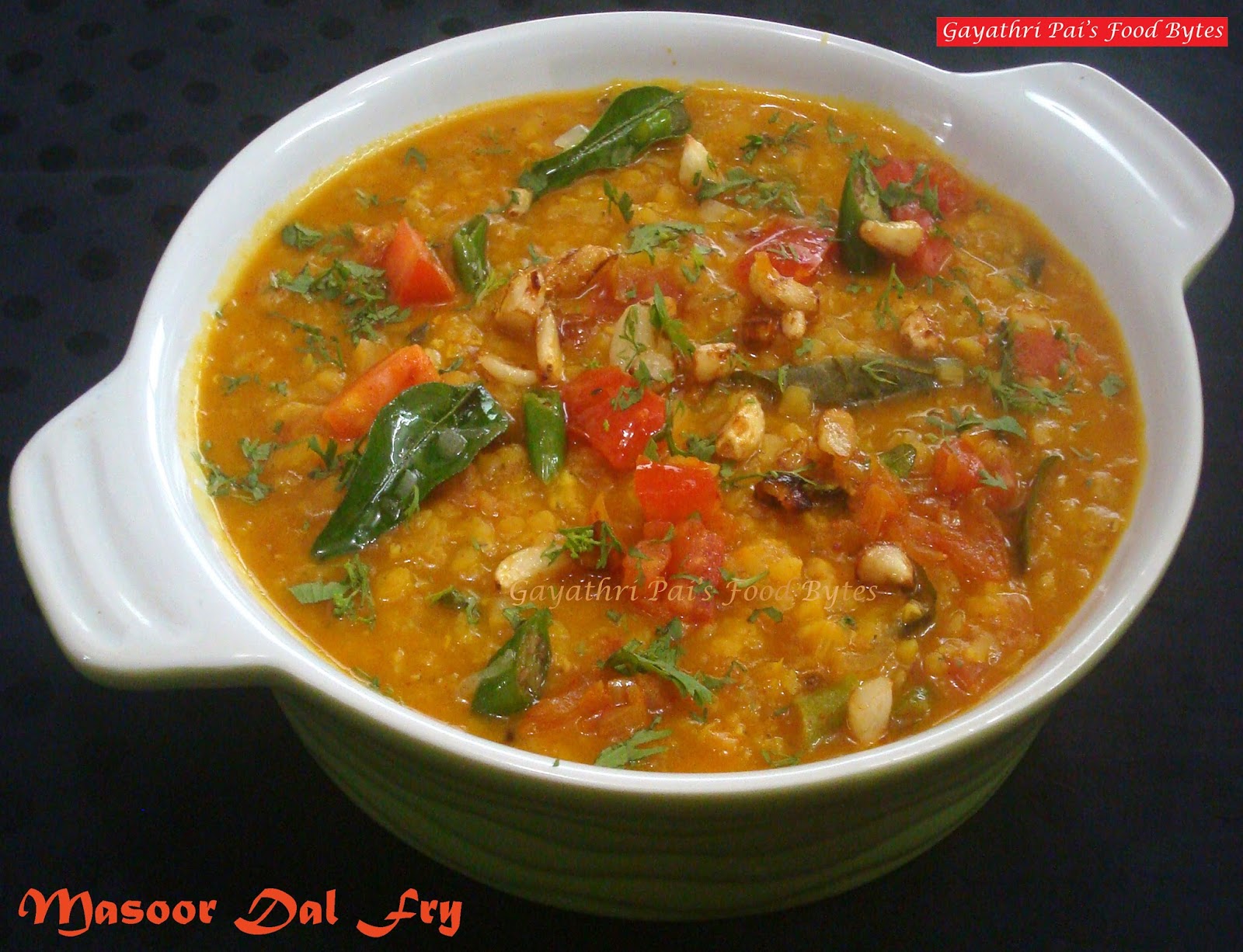 Gayathri Pai's Food Bytes: Spicy Masoor Dal Fry.