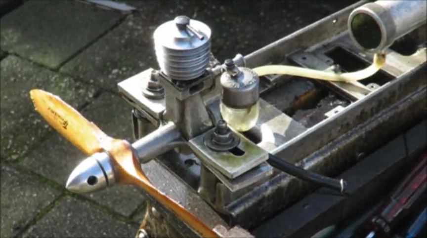 Vintage Model Airplane Engines Running: 1946 Italian MOVO D-2 Diesel