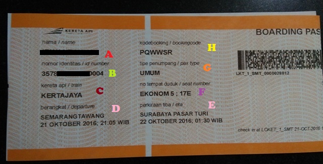 "CARA MUDAH" MEMBACA TIKET / BOARDING PASS KERETA API