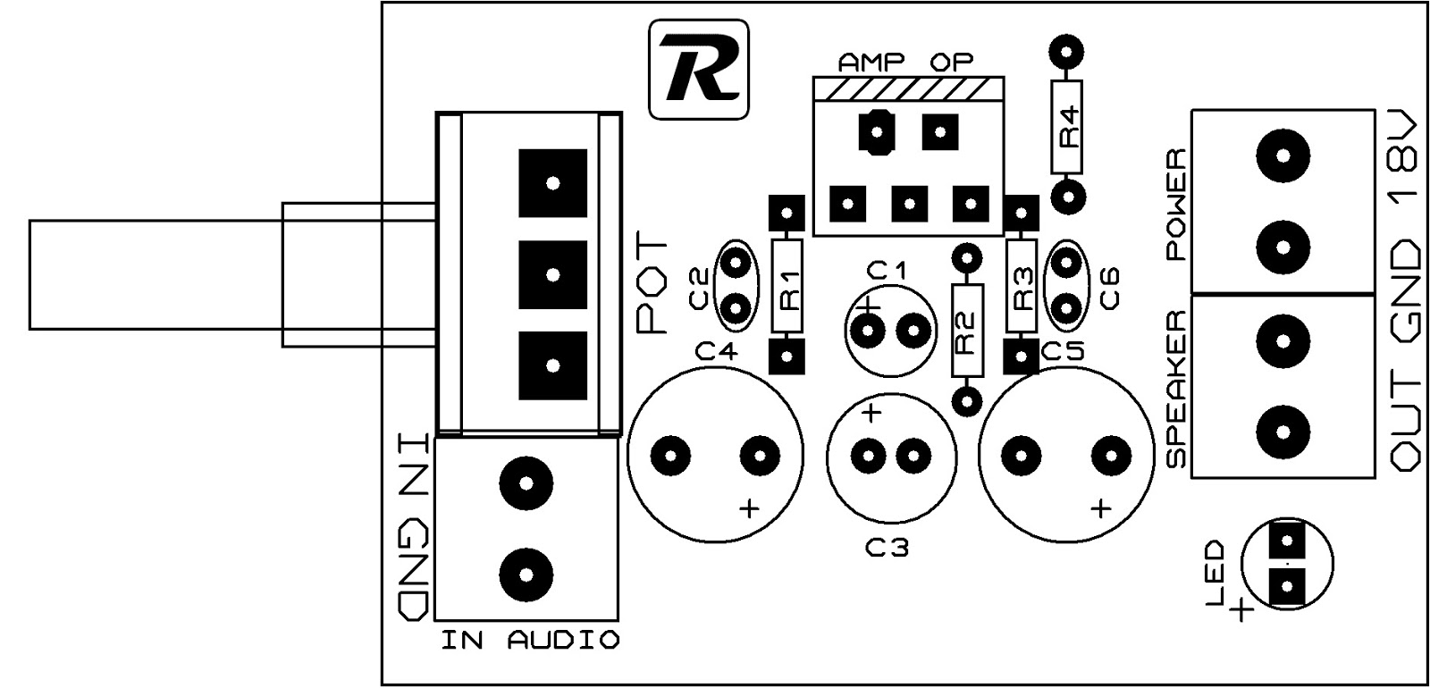 Rafatec: Amplificador TDA2003 10W - Mono