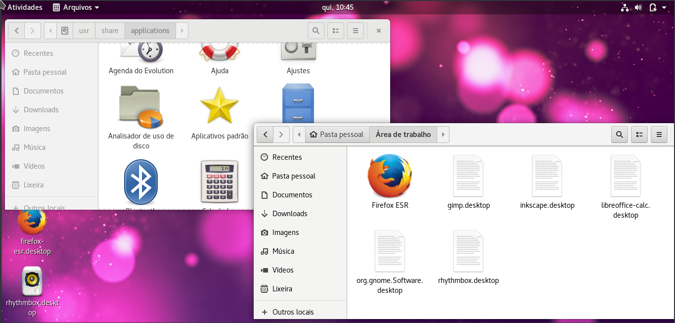 Desktop Icons extension para Gnome Shell 3.28 e posteriores