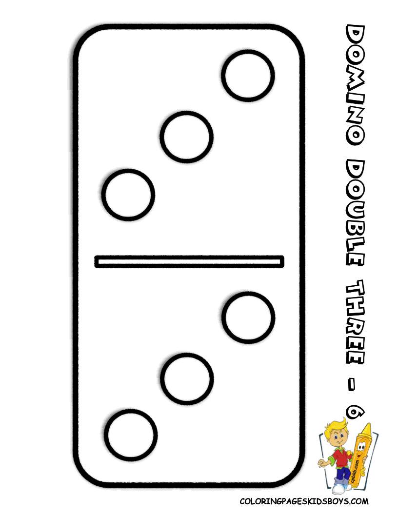 Coloring Pages Dominoes Coloringway Sketch Coloring Page