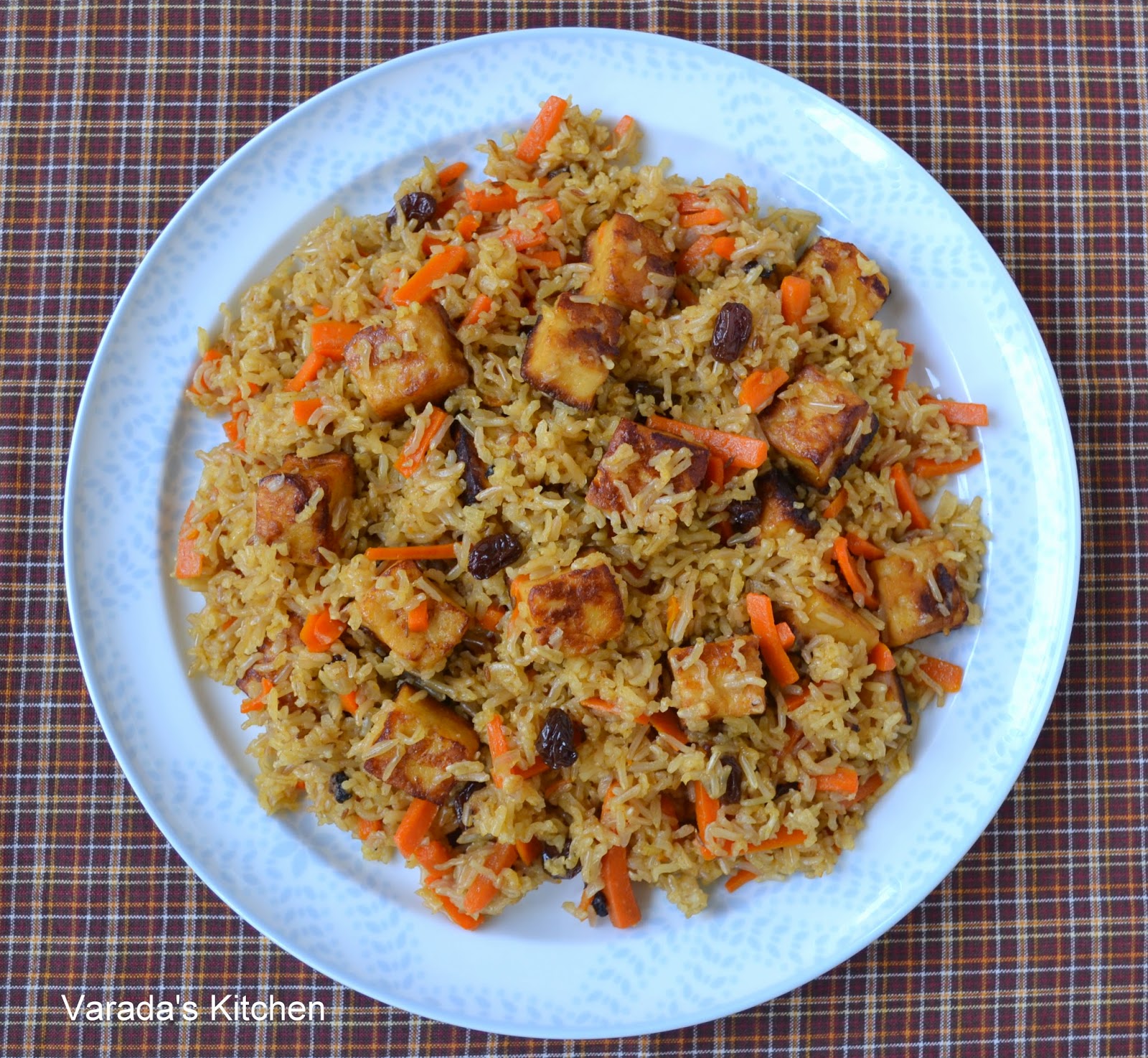 Varada's Kitchen and Garden: Uyghur Polo (Paneer Carrot Pilaf)