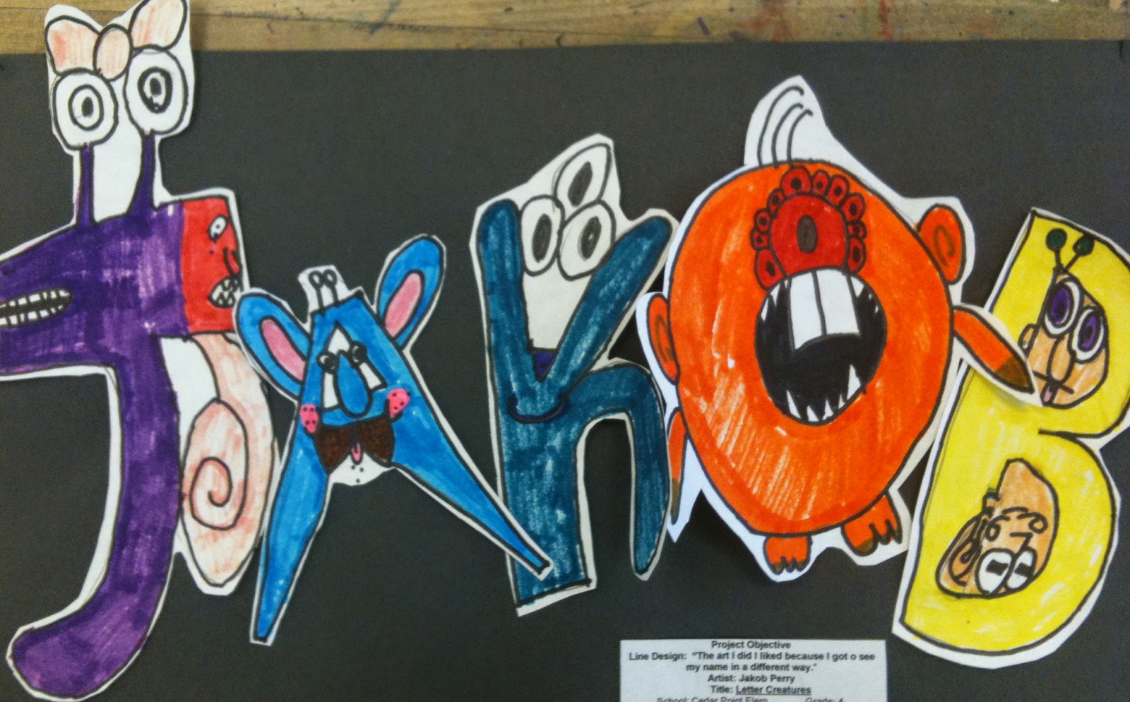 Art Room Blog: 4th Grade Monster Letters-Anthropomorphism...