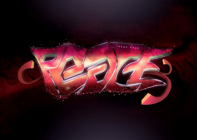 Peace in Digital Graffiti Letters by Rehan Khan | Digital Graffiti